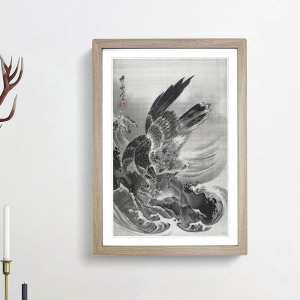 East Urban Home Eagle Attacking Fish by Kawanabe Kyosai - Picture Frame Painting Print | Wayfair ...